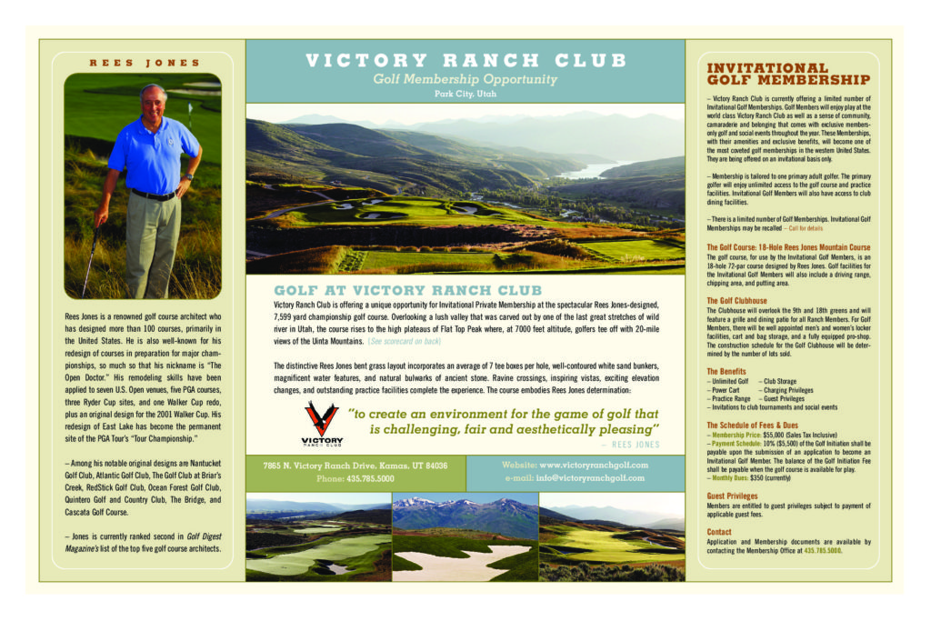Victory Ranch Club Brochure - Gasman Design – Minneapolis Web Design